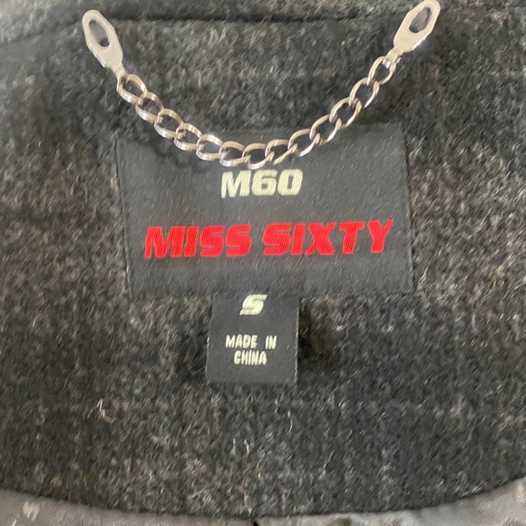 Miss Sixty | Jackets & Coats | Miss Sixty Black And Grey Plaid Long ...